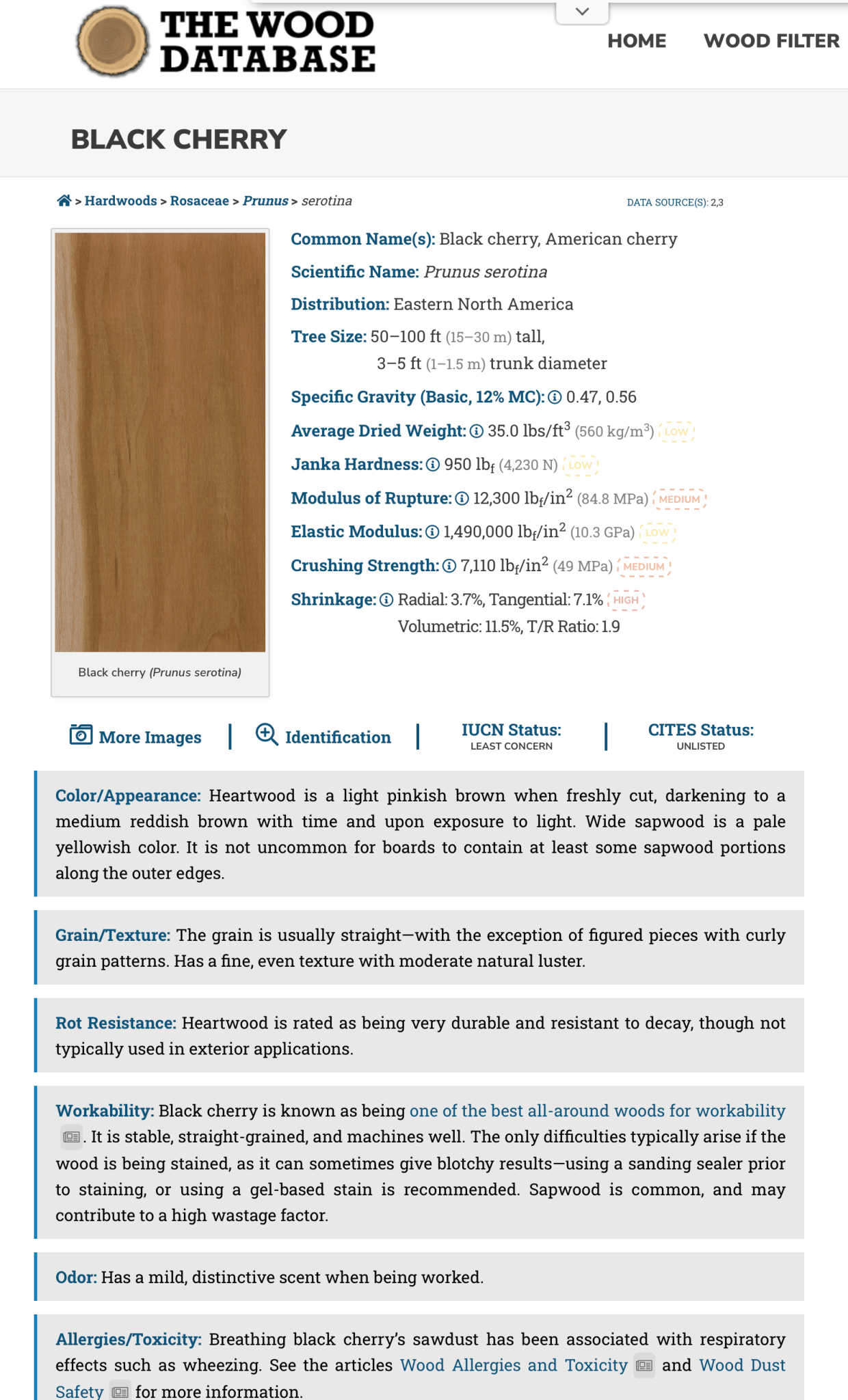 wood database | The Designer's Assistant